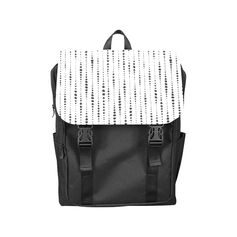 Black Dotted Lines Pattern Casual Shoulders Backpack (Model 1623) | ID ...