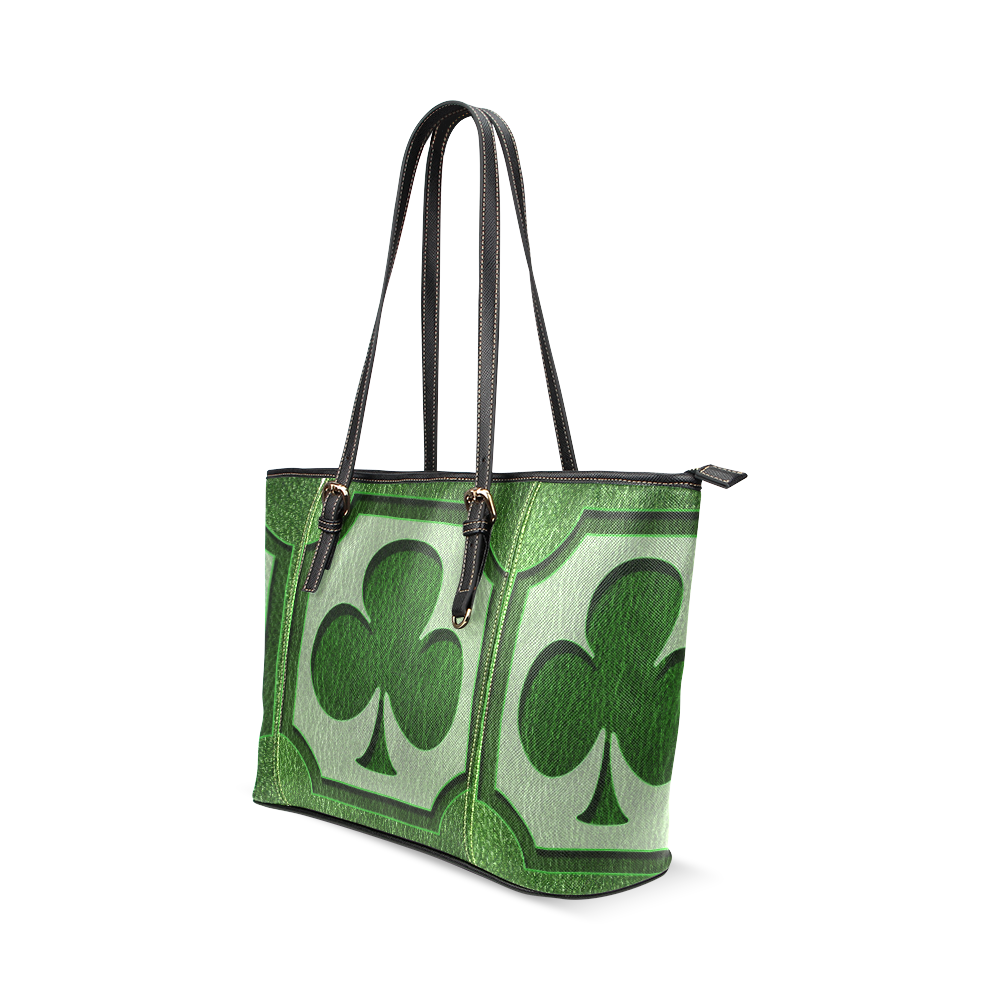 Leather-Look Irish Clover Leather Tote Bag/Large (Model 1640) | ID ...