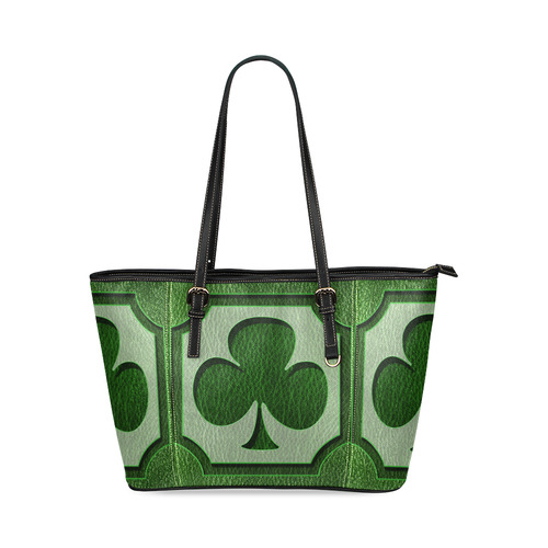 Leather-Look Irish Clover Leather Tote Bag/Large (Model 1640) | ID ...