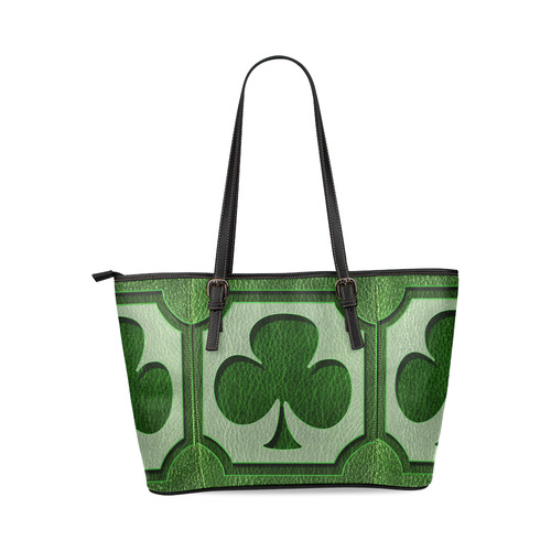 Leather-Look Irish Clover Leather Tote Bag/Large (Model 1640) | ID ...