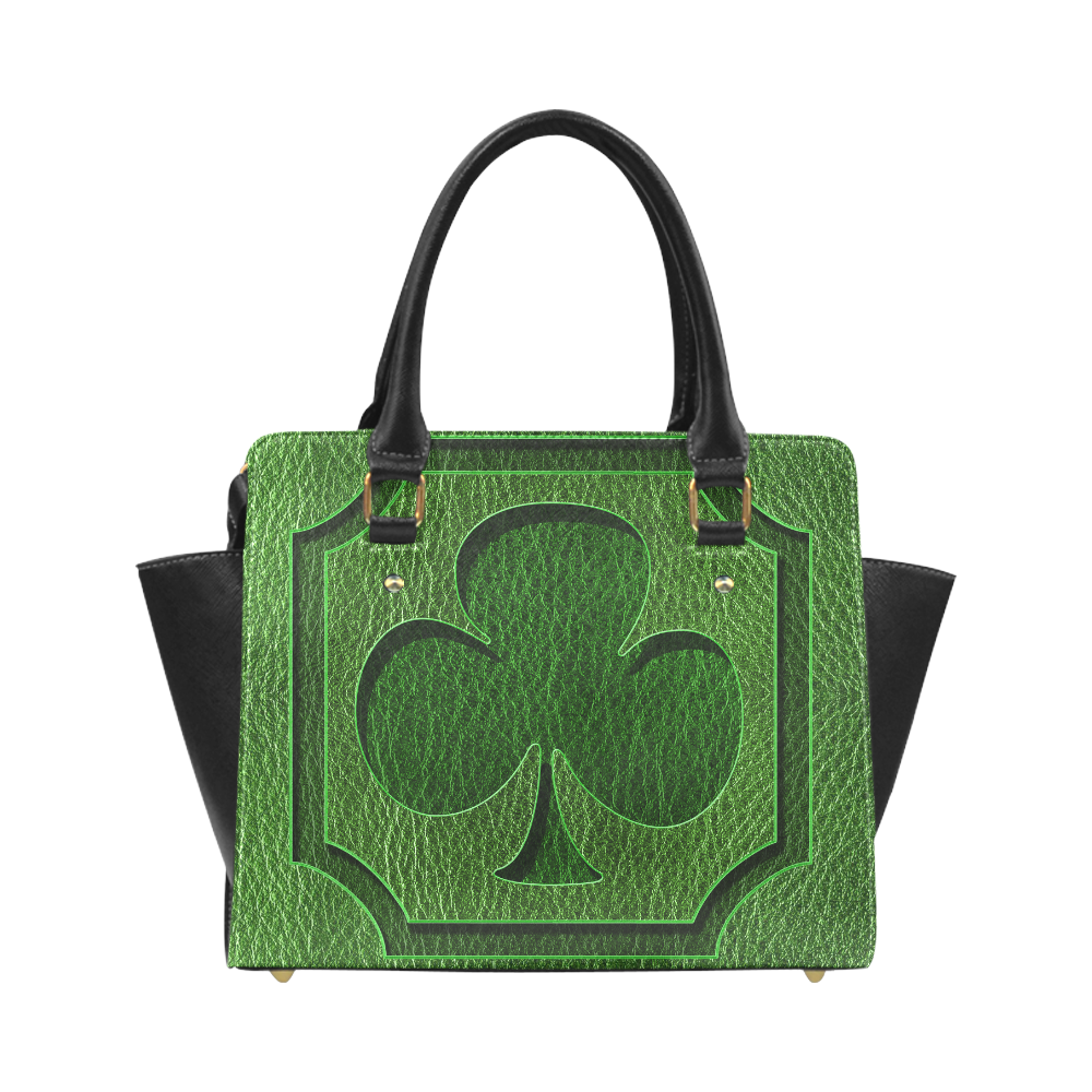Leather-Look Irish Clover Classic Shoulder Handbag (Model 1653) | ID ...