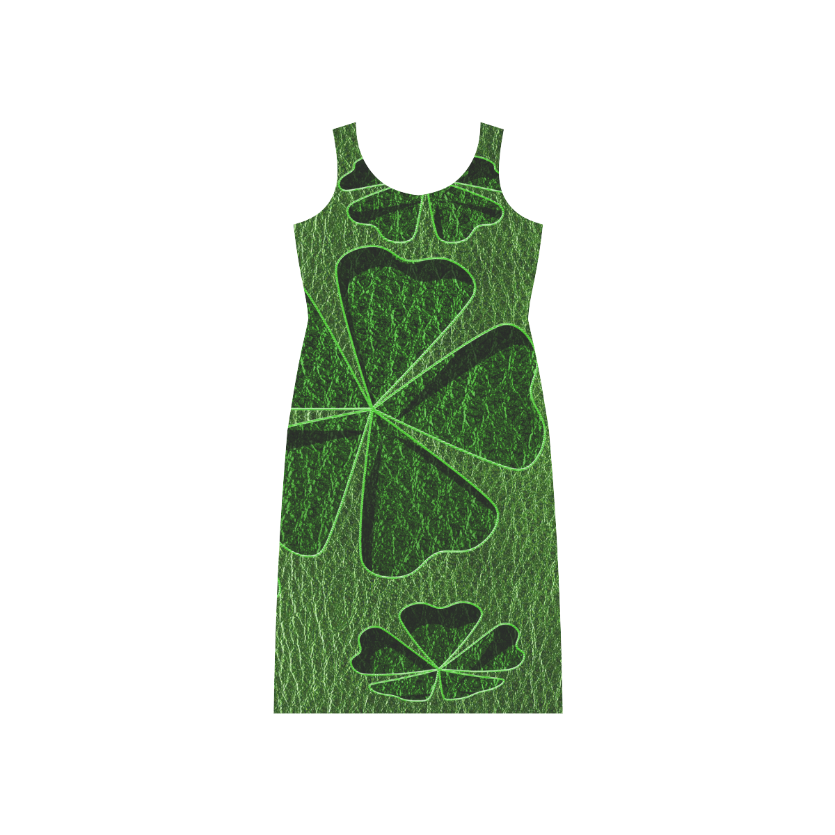 Leather-Look Irish Cloverball Phaedra Sleeveless Open Fork Long Dress ...