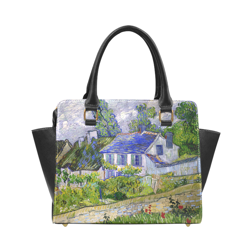 Van Gogh Houses in Auvers Rivet Shoulder Handbag (Model 1645) | ID ...