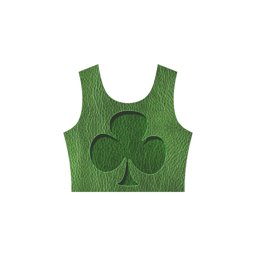 Leather-Look Irish Clover Sleeveless Ice Skater Dress (D19) | ID: D1234958