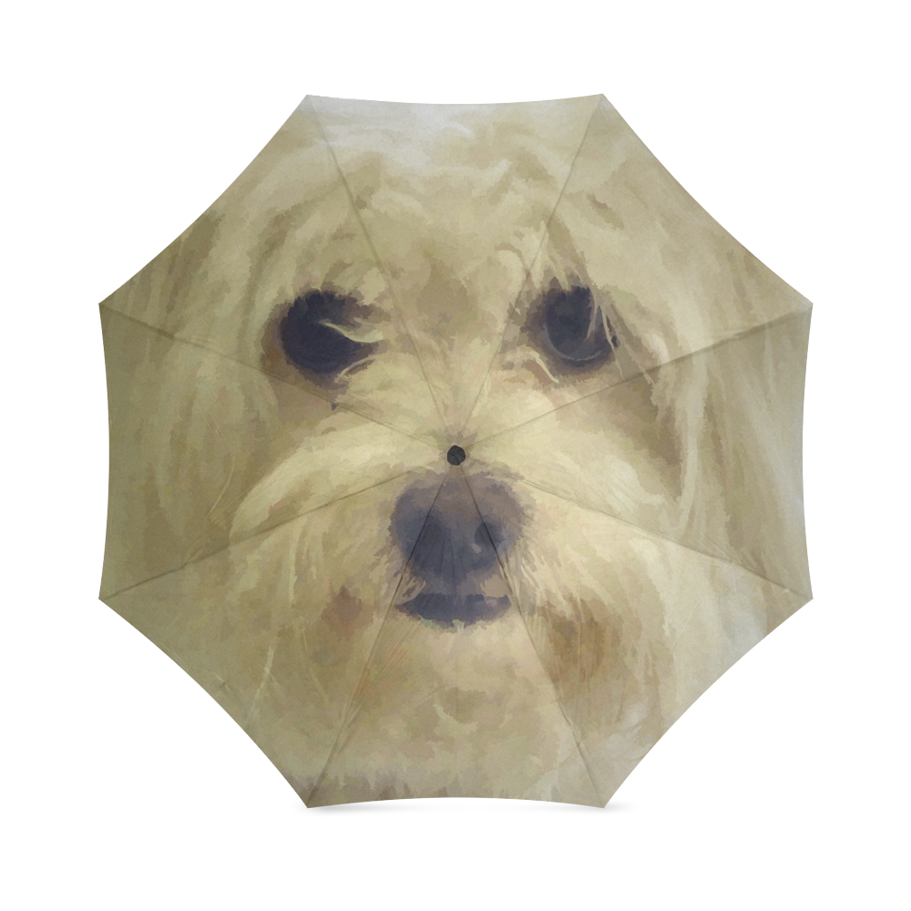 Shaggy Dog Modern Portrait Art Foldable Umbrella (Model U01) | ID: D1244421