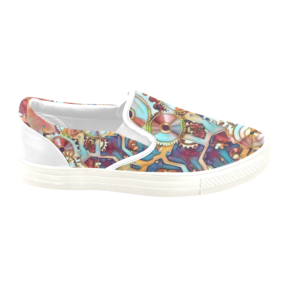 Modern Clockwork B by JamColors Women's Unusual Slip-on Canvas Shoes ...
