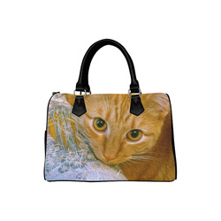 Cat Mouse Chess Blue Boston Handbag (Model 1621) | ID: D1330680