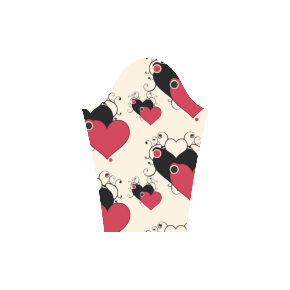 Red Black Valentine Hearts Pattern Round Collar Dress (D22) | ID: D1272003