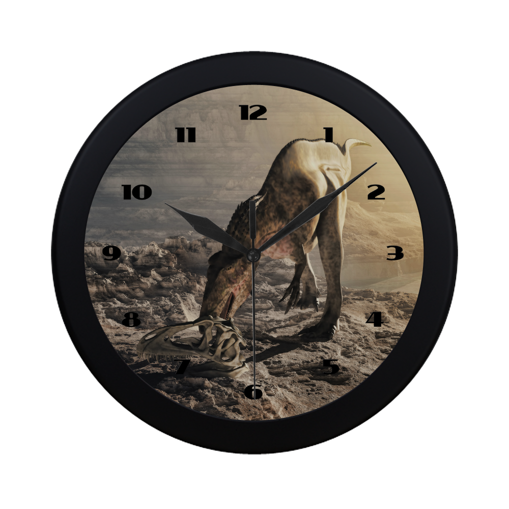 Acrocanthosaurus Dinosaur Circular Plastic Wall clock | ID: D1286364