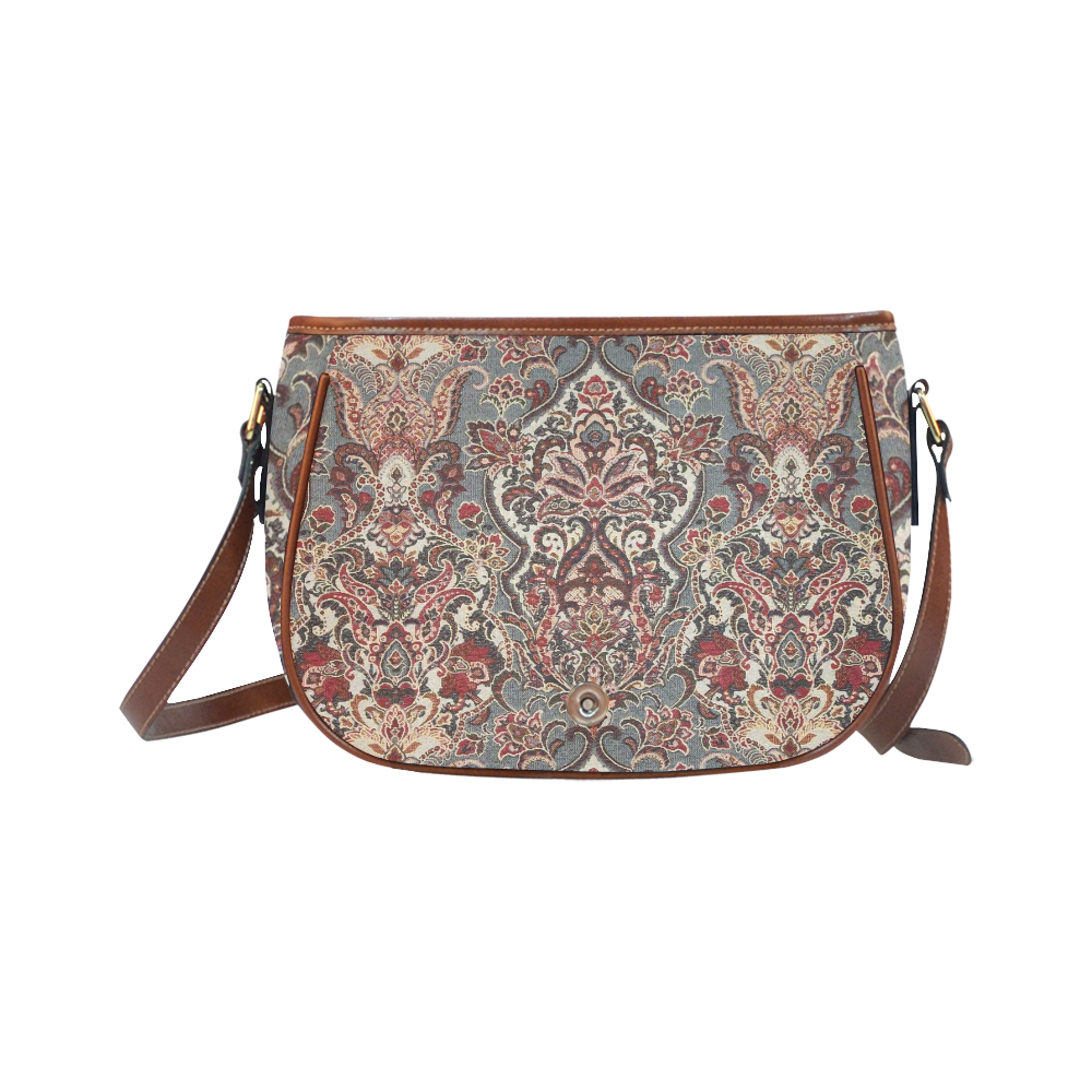 Vintage Floral Persian Rug Pattern Saddle Bag/Large (Model 1649) | ID ...