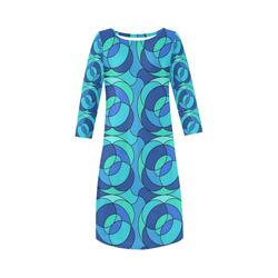 Chic and elegant spiral fractal Round Collar Dress (D22) | ID: D1424541