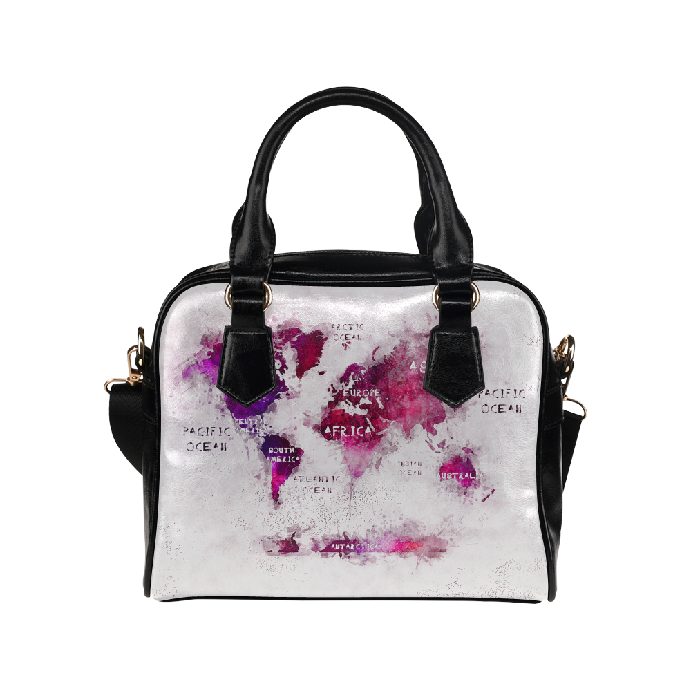 world map Shoulder Handbag (Model 1634) | ID: D1302890
