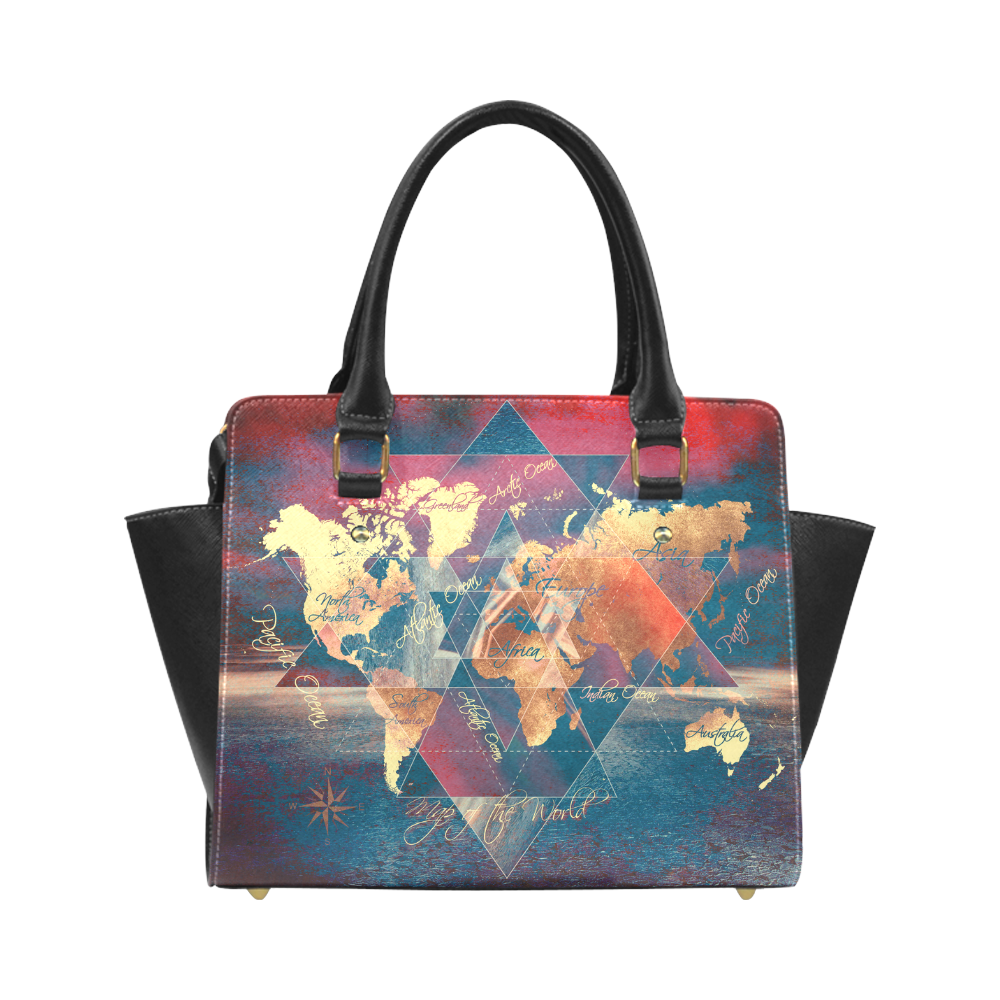 world map Classic Shoulder Handbag (Model 1653) | ID: D1303084