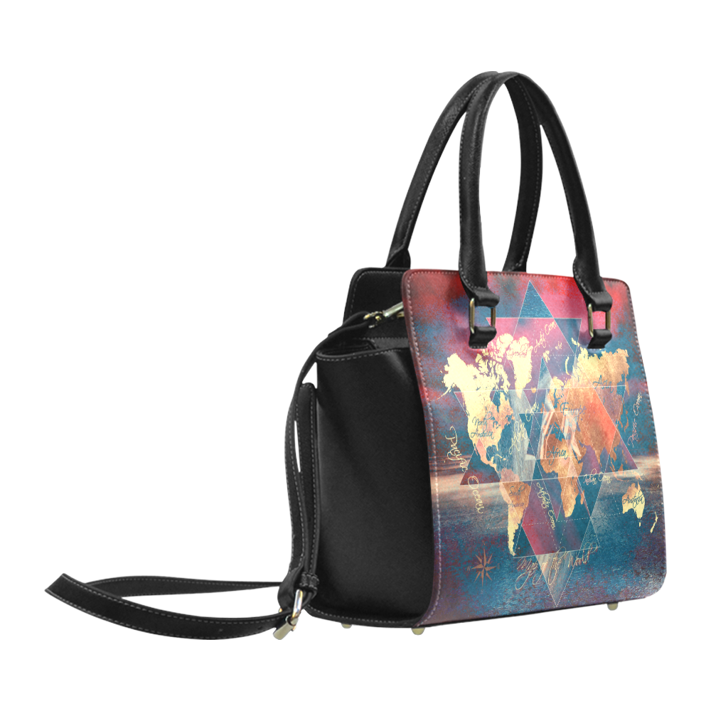 world map Classic Shoulder Handbag (Model 1653) | ID: D1303084