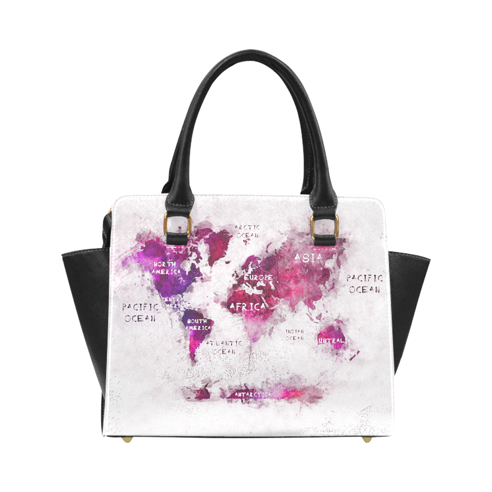 world map Classic Shoulder Handbag (Model 1653) | ID: D1303093