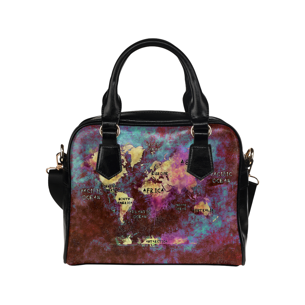 world map Shoulder Handbag (Model 1634) | ID: D1302820