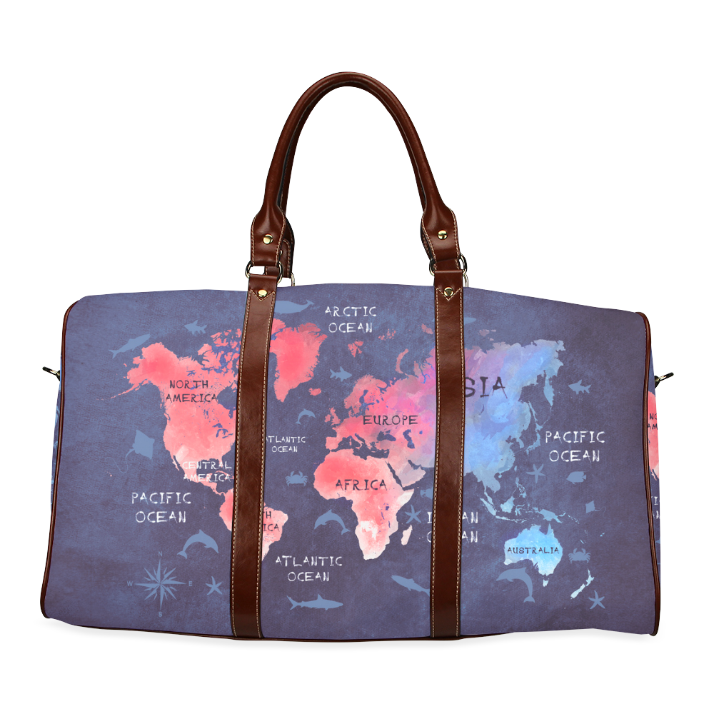 world map Waterproof Travel Bag/Small (Model 1639) | ID: D1305042