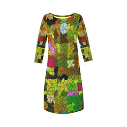 Chic and elegant spiral fractal Round Collar Dress (D22) | ID: D1424541