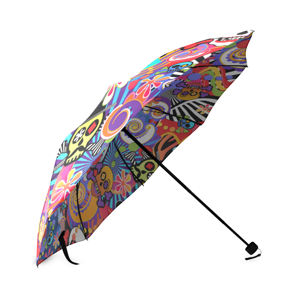Fun Sugar Skull Colorful Print Umbrella by Juleez Foldable Umbrella ...