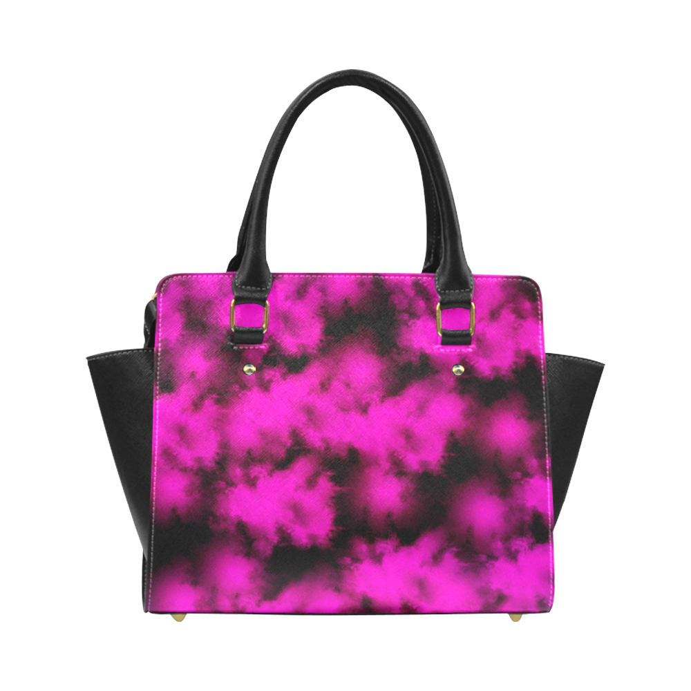 Pink and black clouds Classic Shoulder Handbag (Model 1653) | ID: D1311762