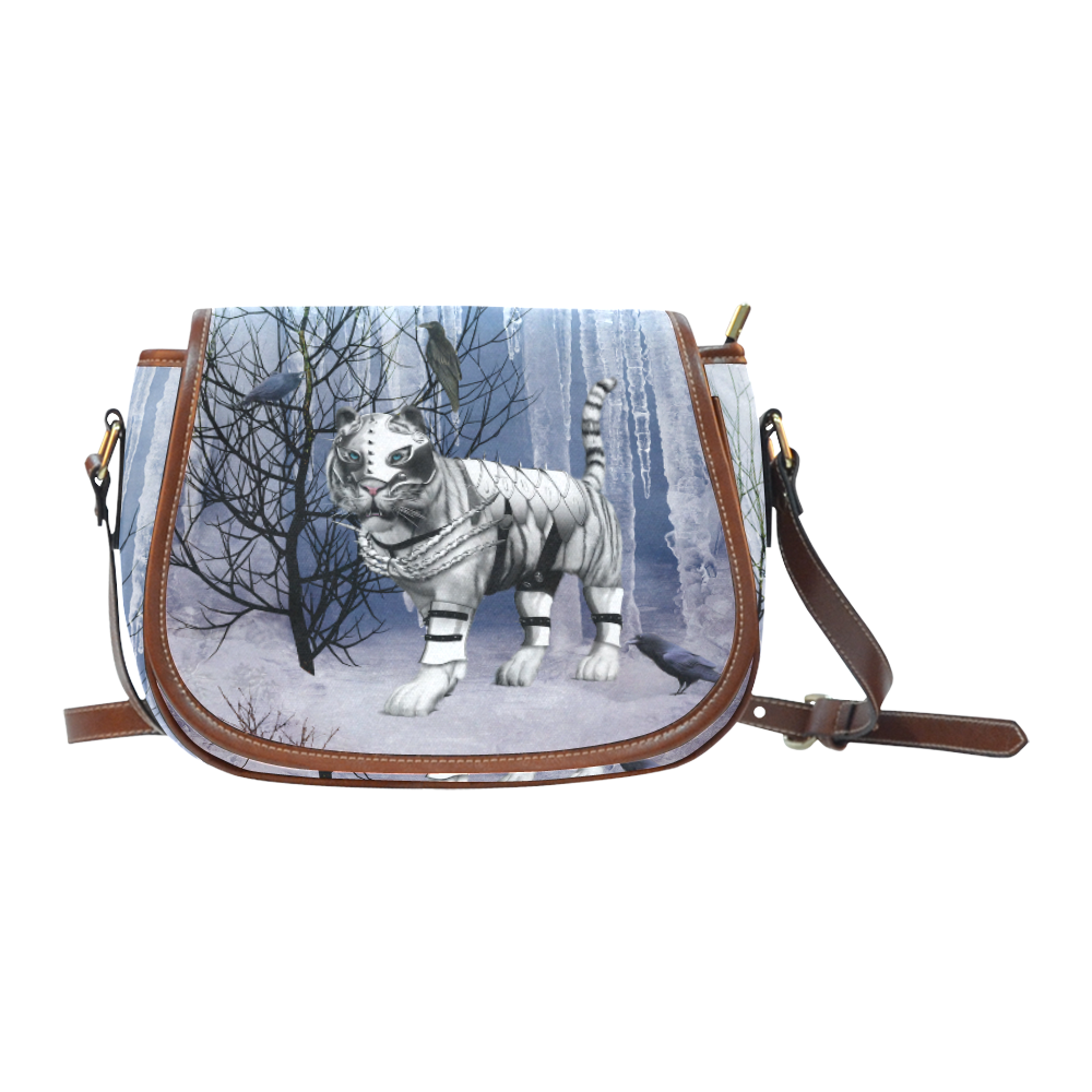 Wonderful tiger in the snow landscape Saddle Bag/Large (Model 1649 ...