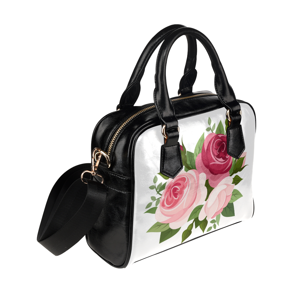 Beautiful Pink and Red Roses Floral Shoulder Handbag (Model 1634) | ID ...