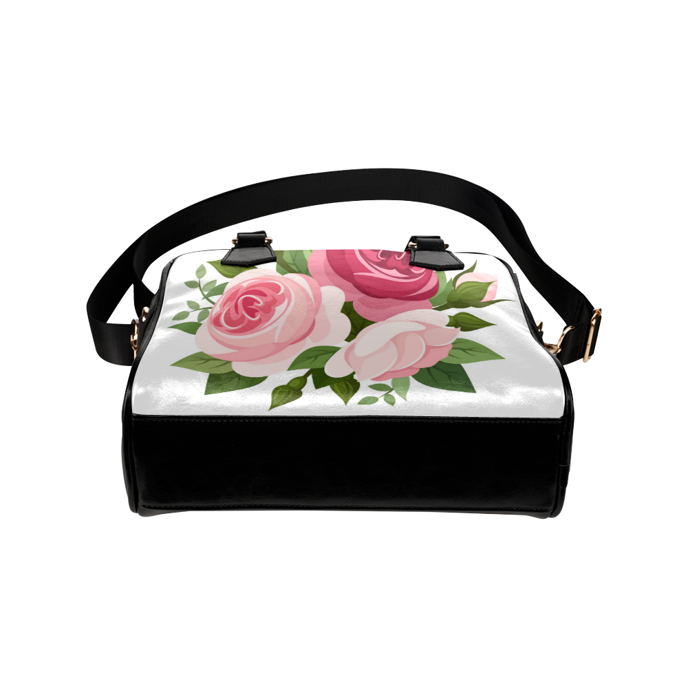 Beautiful Pink and Red Roses Floral Shoulder Handbag (Model 1634) | ID ...