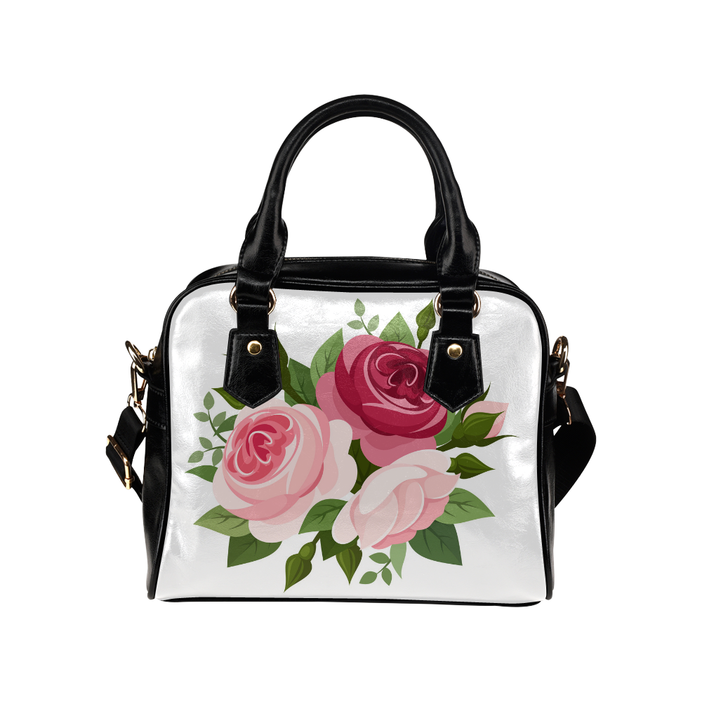 Beautiful Pink and Red Roses Floral Shoulder Handbag (Model 1634) | ID ...