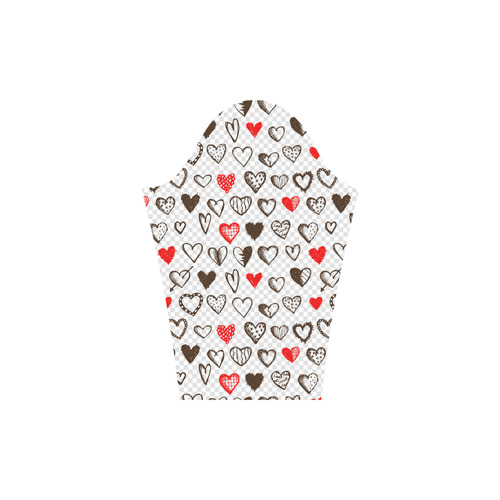 Red and Black Hearts Love Pattern Round Collar Dress (D22) | ID: D1328493