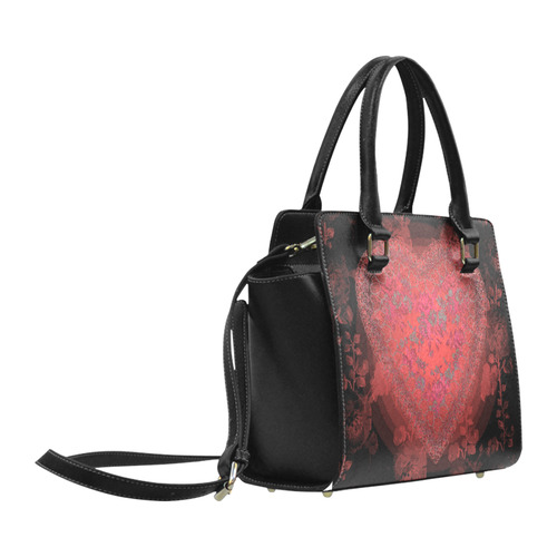 Heart on Fire Beautiful Red Floral Classic Shoulder Handbag (Model 1653 ...