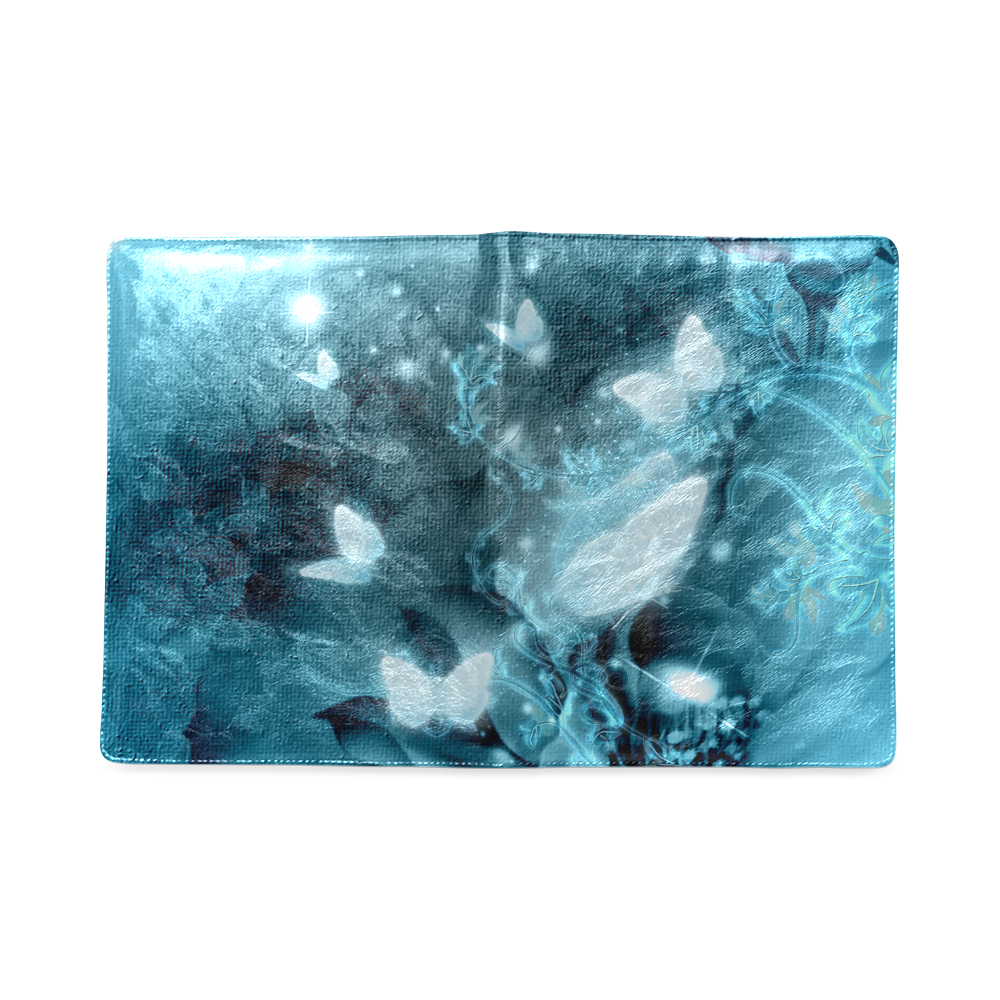Glowing butterflies in blue colors Custom NoteBook B5 | ID: D1333993