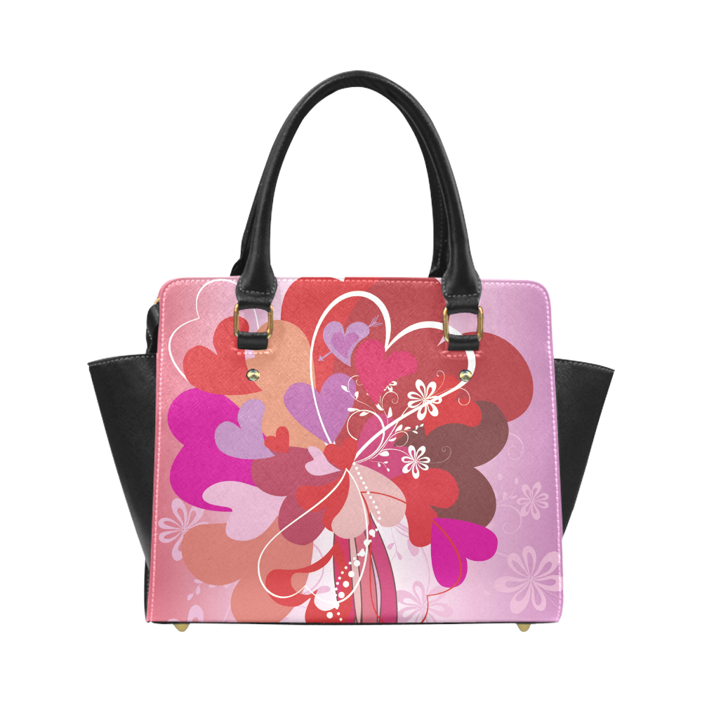 Valentine Hearts Flowers Love Tree Classic Shoulder Handbag (Model 1653 ...