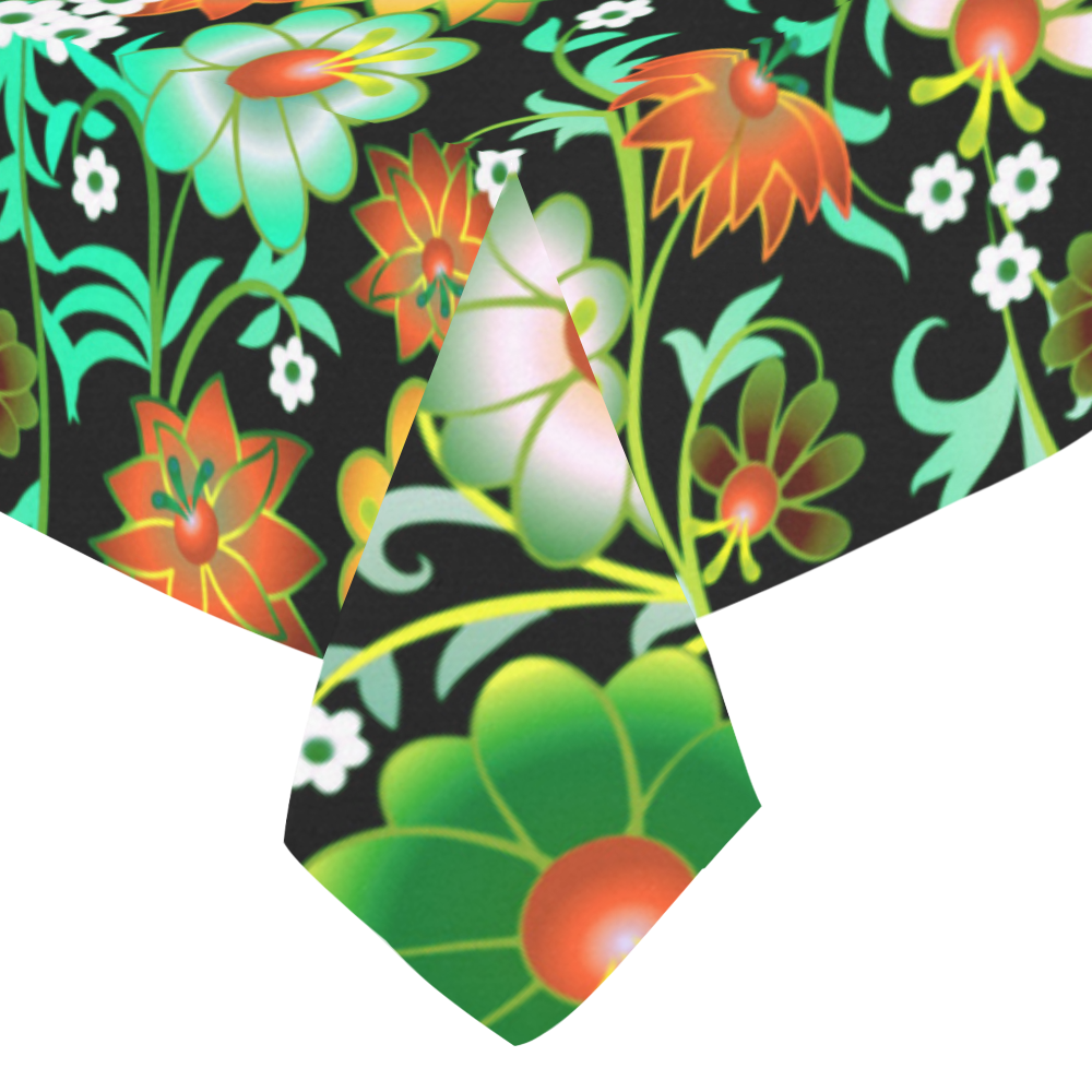 Beautiful Vintage European Floral Pattern Cotton Linen Tablecloth 52"x ...