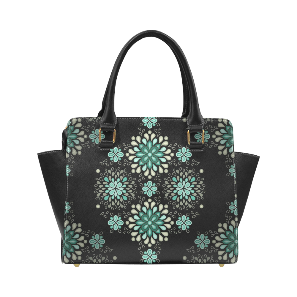 Green on black, seamless pattern with atmosphere Classic Shoulder ...