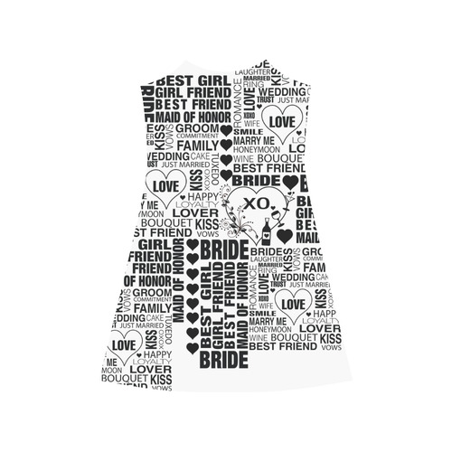 Bride Wedding Dress Bachelorette Party Dress Wedding Words Print Dress ...