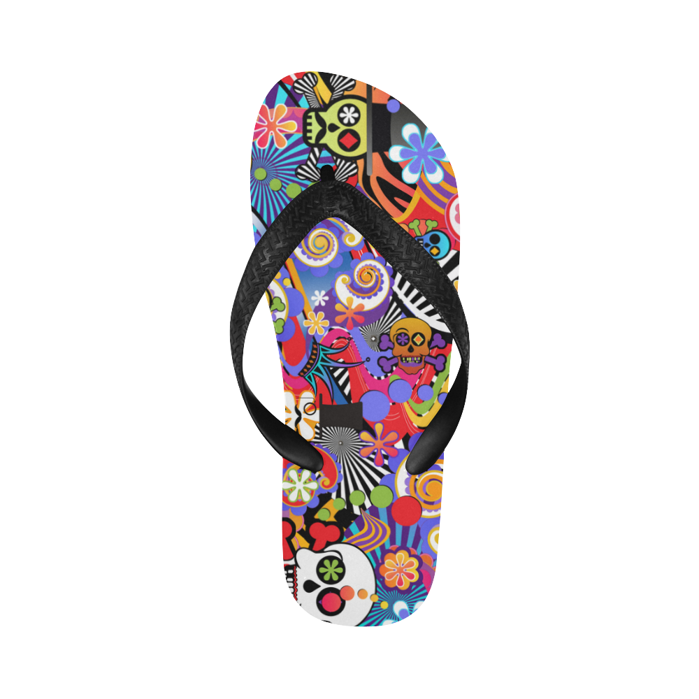 Sugar Print Flip Flops Skull Pop Art Colorful Print Flip Flops for Men ...