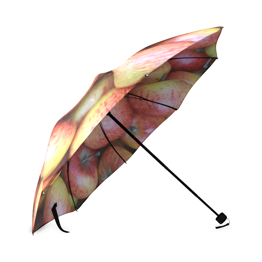Autumn Apples Red Green Fruit Foldable Umbrella (Model U01) | ID: D1423144