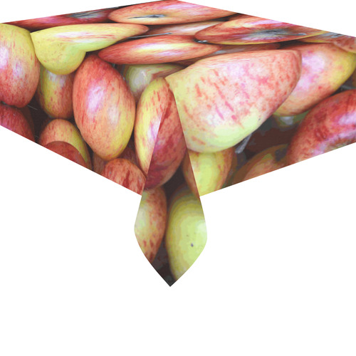 Autumn Apples Red Green Fruit Cotton Linen Tablecloth 52"x 70" | ID ...