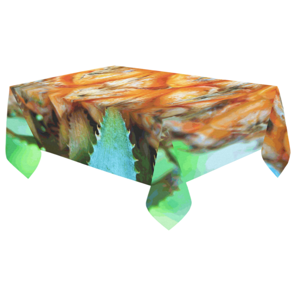 Pineapple Fruit Cotton Linen Tablecloth 60"x 104" | ID: D1422511