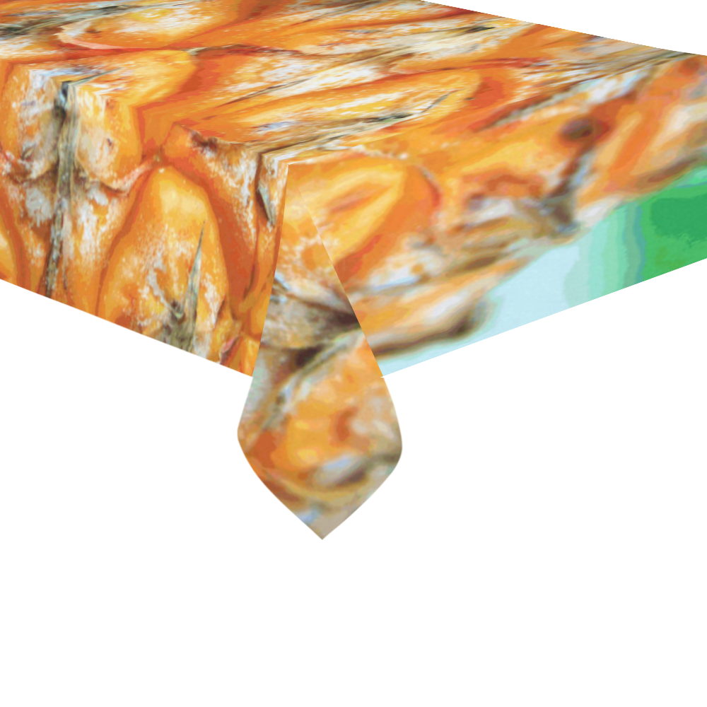 Pineapple Fruit Cotton Linen Tablecloth 60"x 104" | ID: D1422511