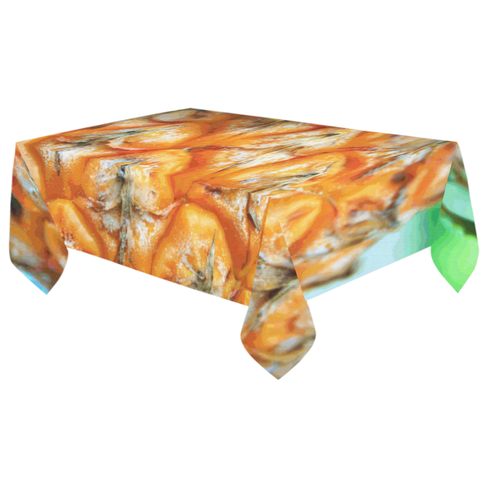 Pineapple Fruit Cotton Linen Tablecloth 60"x 104" | ID: D1422511