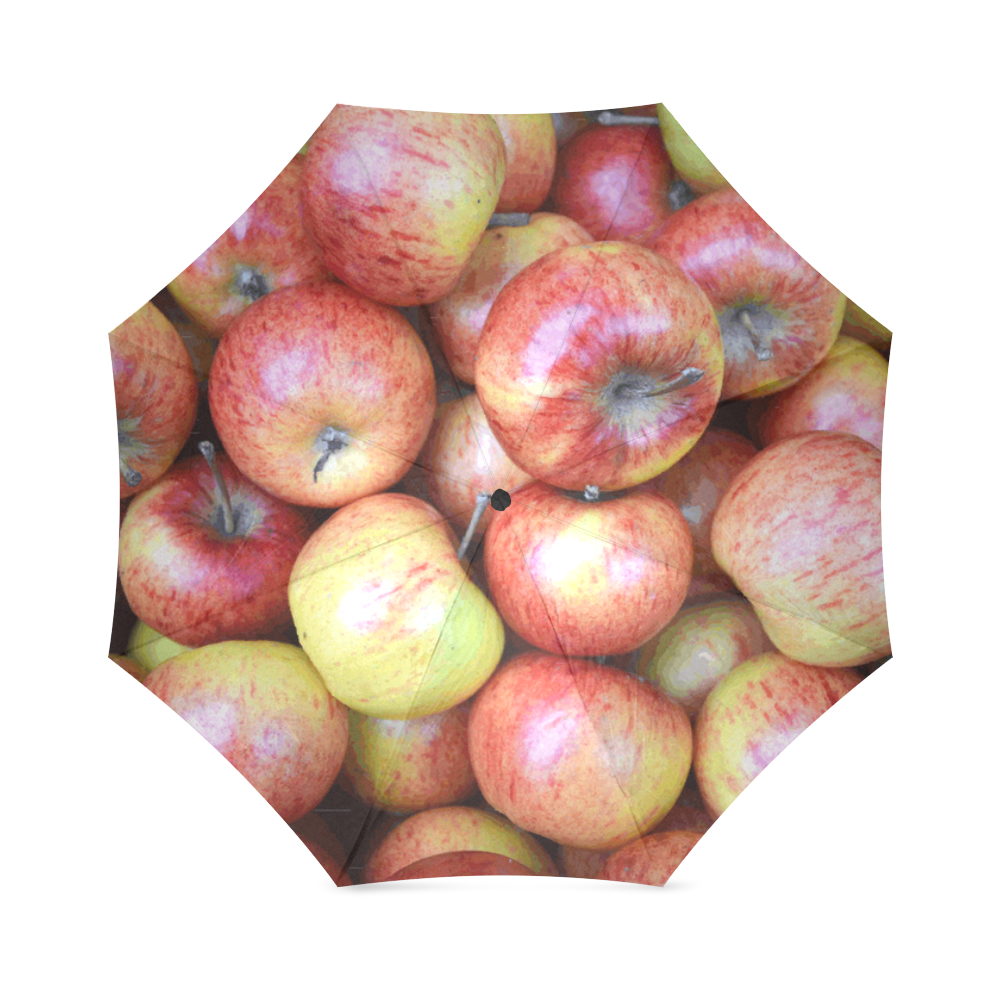 Autumn Apples Red Green Fruit Foldable Umbrella (Model U01) | ID: D1423144