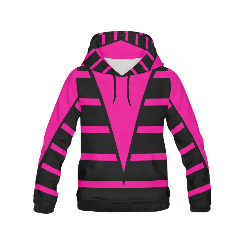 Modern Art Black Stripes Big Triangle Cut All Over Print Hoodie for ...