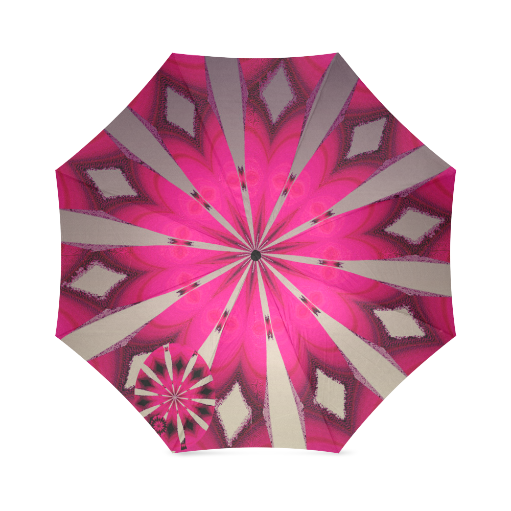 PINK PINWHEELZY Foldable Umbrella (Model U01) | ID: D1425972