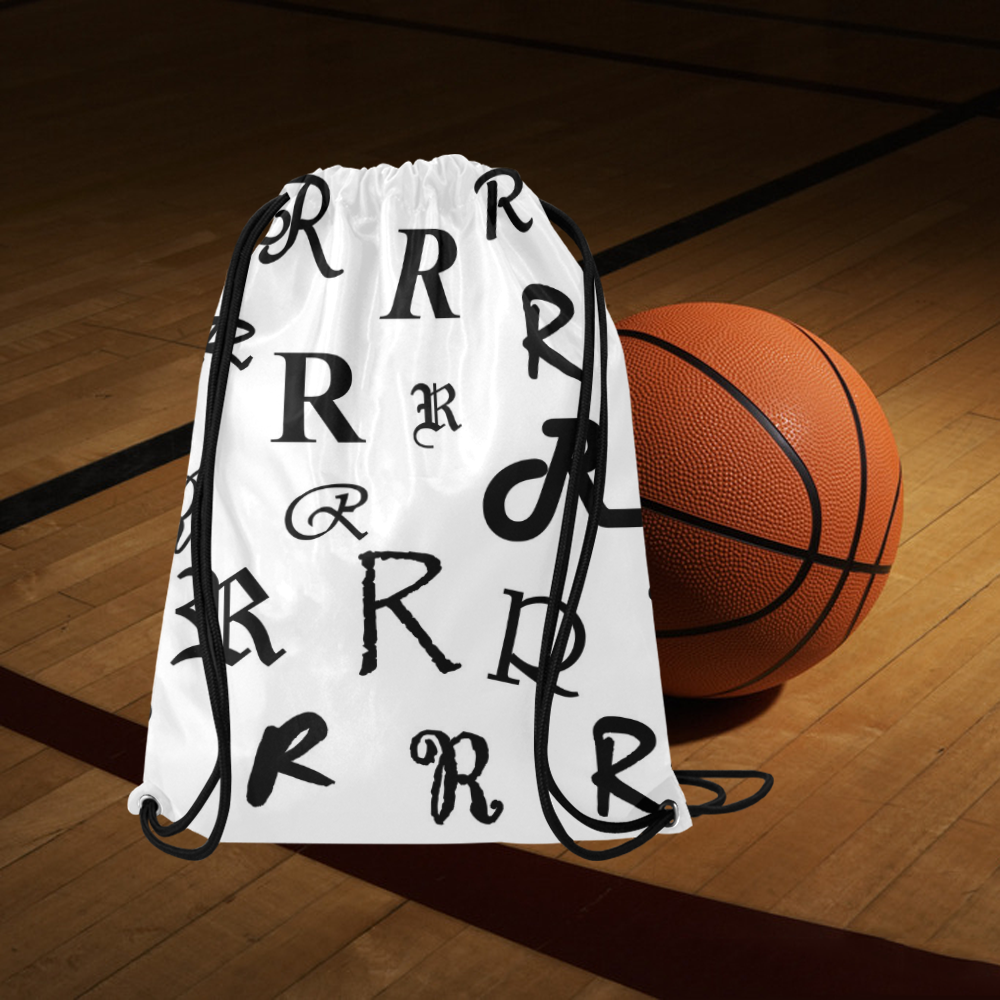 Monogram R Fonts Medium Drawstring Bag Model 1604 (Twin Sides) 13.8"(W ...