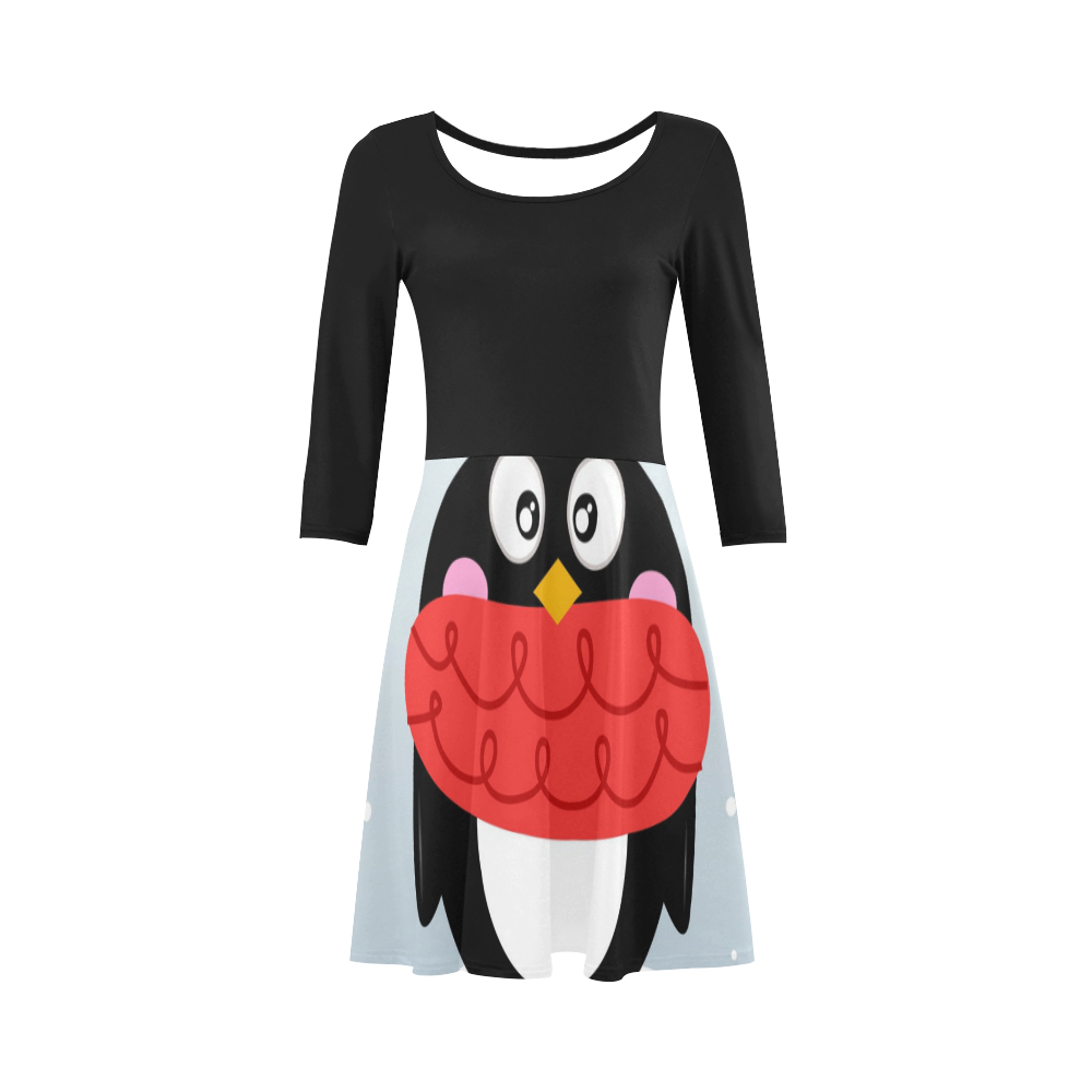 Original Penguin dress : Dress with penguin drawing 3/4 Sleeve Sundress ...