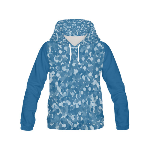 Snorkel Blue Bubbles All Over Print Hoodie for Women (USA Size) (Model ...