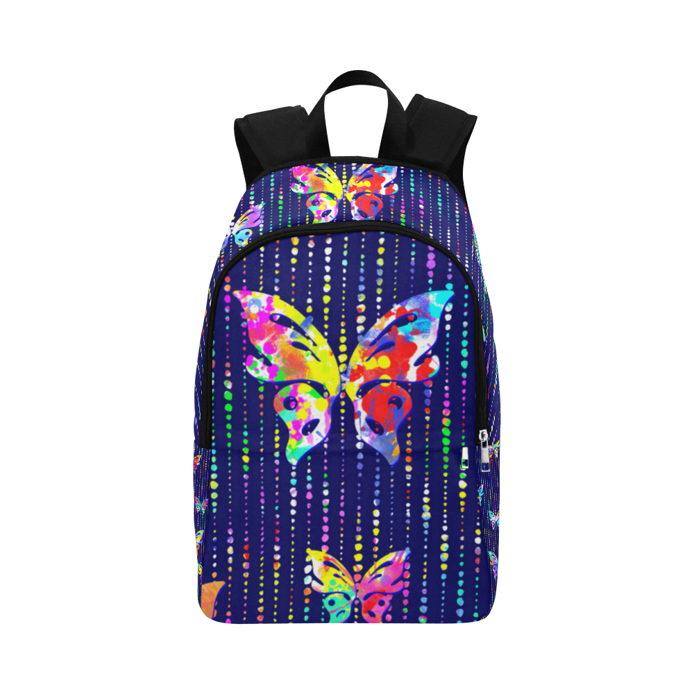 Butterflies On Dotted Lines Pattern Fabric Backpack for Adult (Model ...