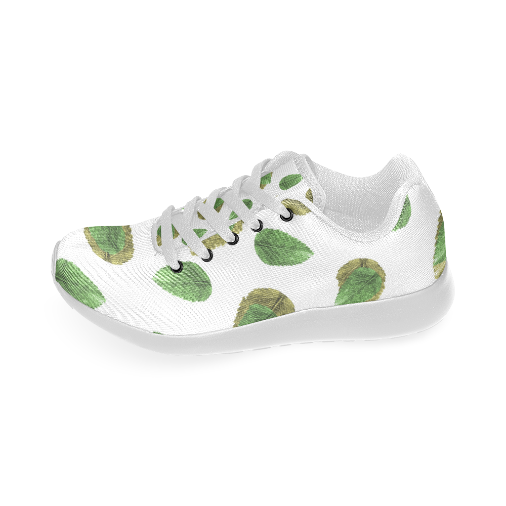 Leaves Motif Nature Pattern Women’s Running Shoes (Model 020) | ID ...