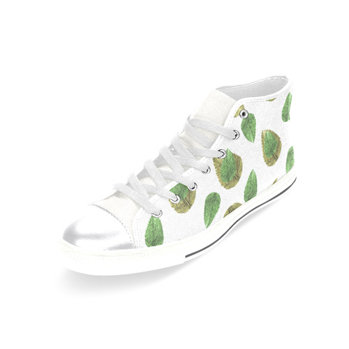Leaves Motif Nature Pattern Women's Classic High Top Canvas Shoes ...